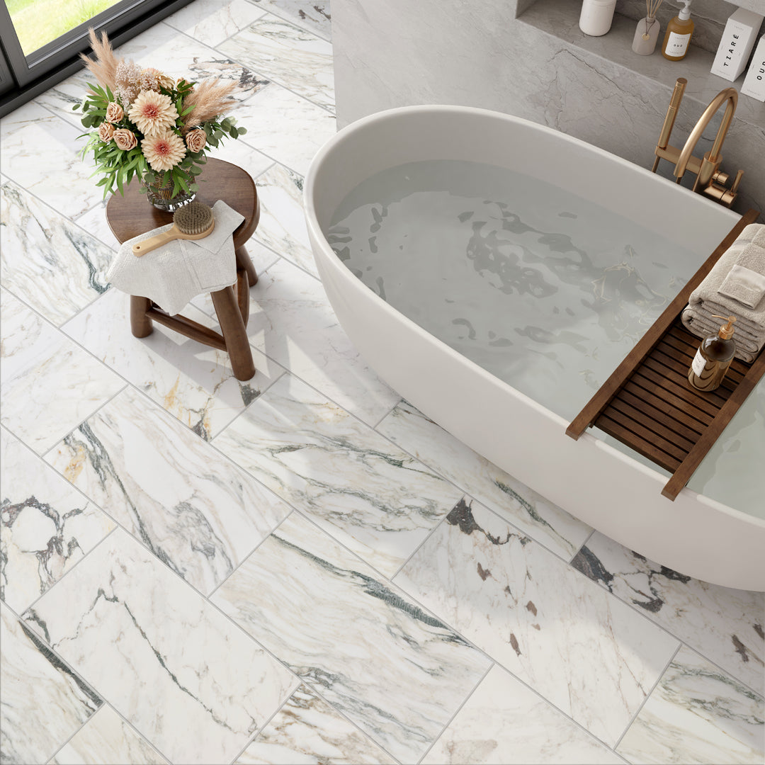 12" x 24" CALACATTA MONET HONED - FIELD TILE | DULCET TILE – DULCET ...