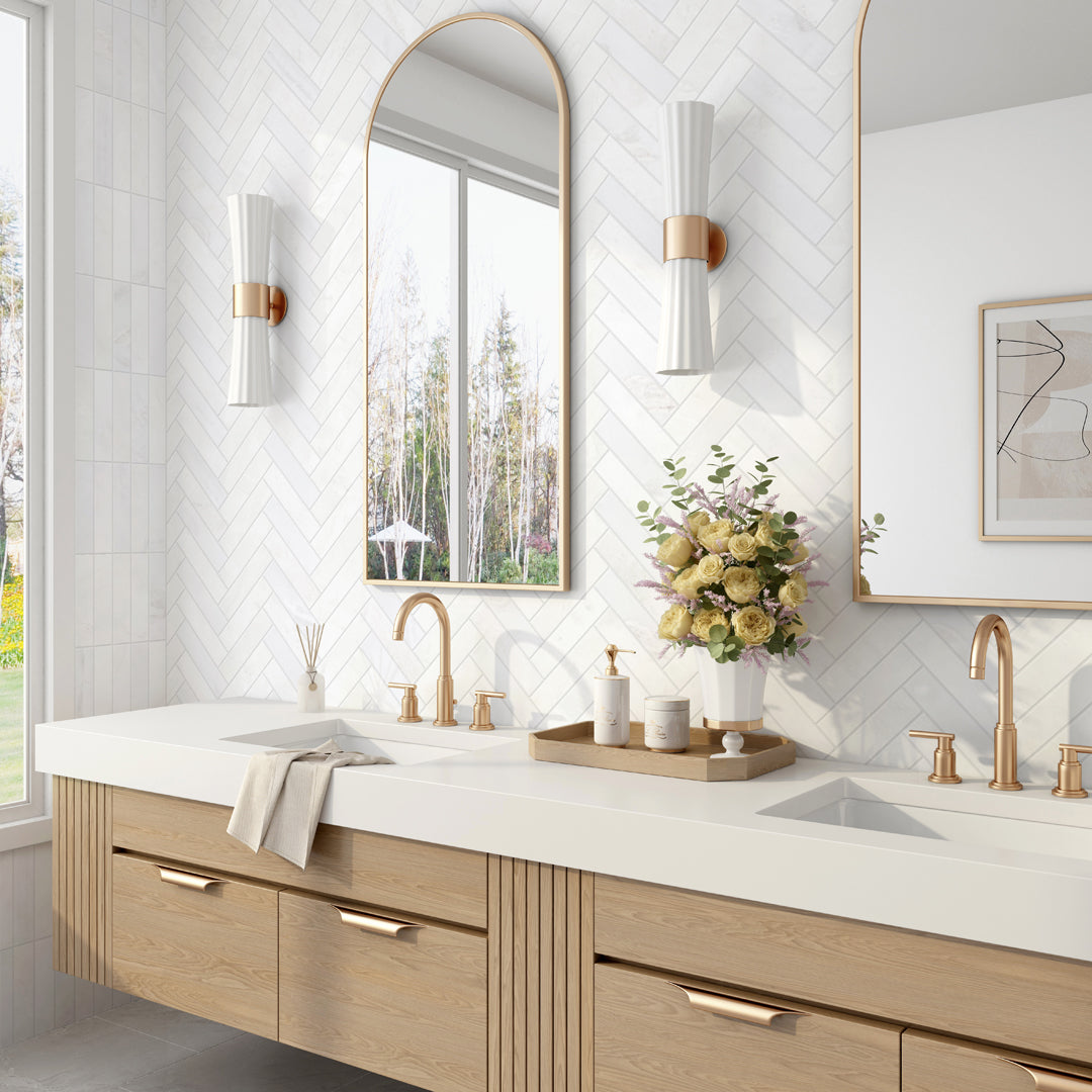 2.25" x 9" BIANCO NAMIBIA BRUSHED & PILLOWED EDGE - FIELD TILE | DULCET ...