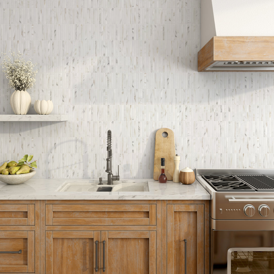 GRAND STICKS CALACATTA GOLD HONED - ESSENTIAL MOSAIC | DULCET TILE