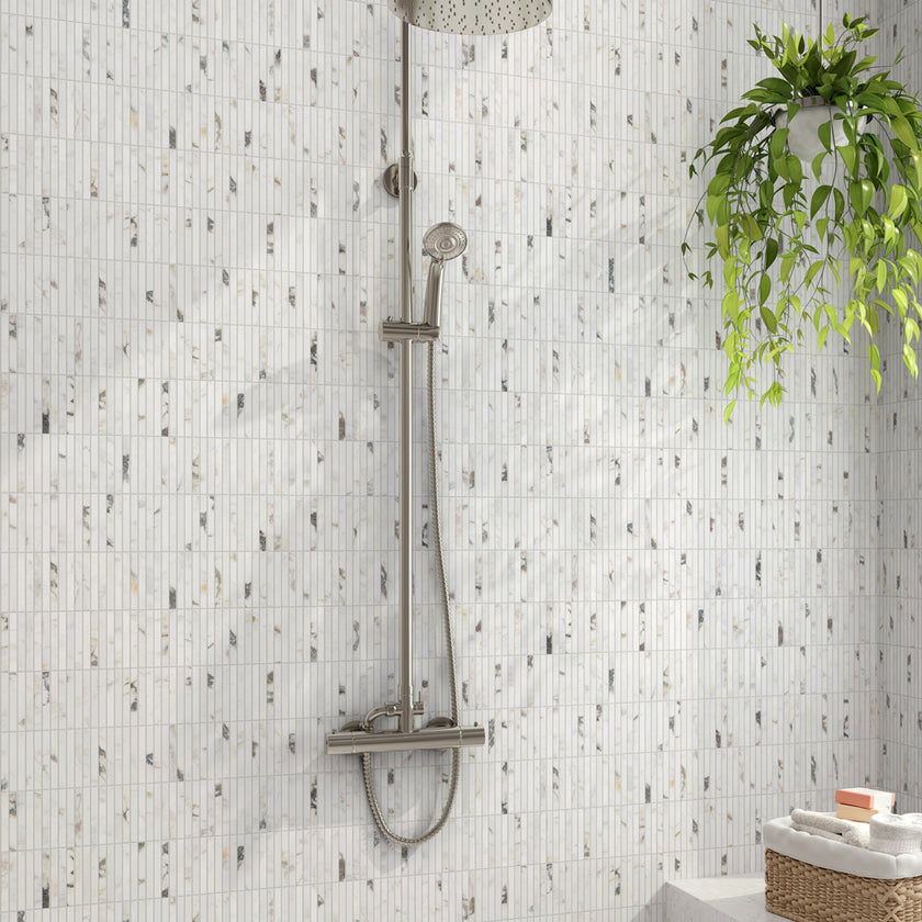 STICKS CALACATTA MONET HONED - ESSENTIAL MOSAIC | DULCET TILE – DULCET ...