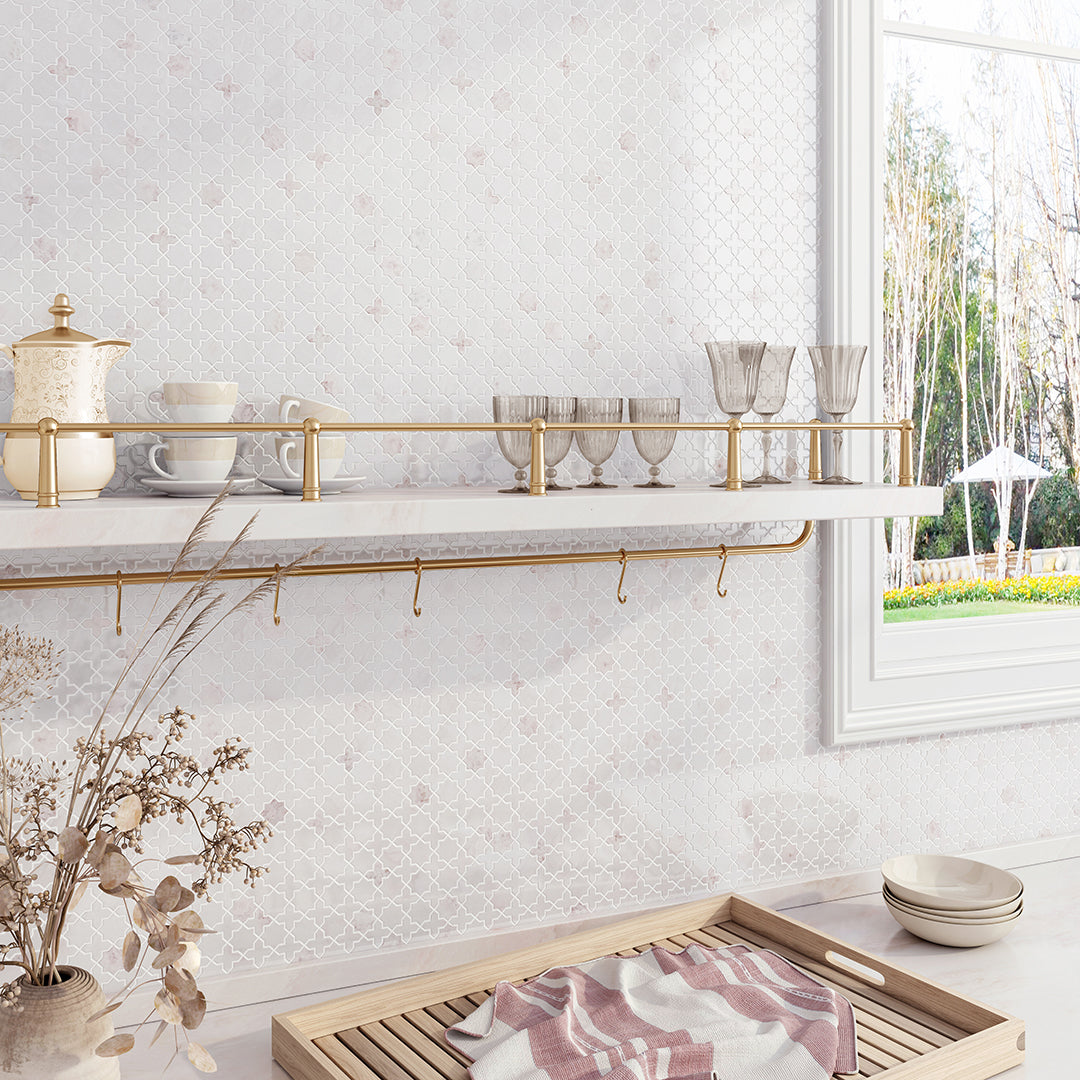 ARABESQUE CROSS ROSA ROSA POLISHED - ESSENTIAL MOSAIC | DULCET TILE