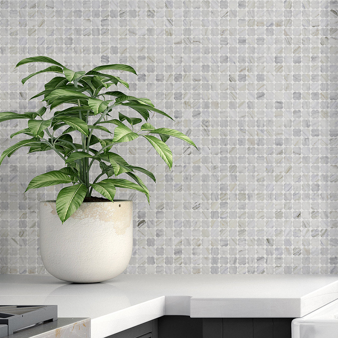 CLOVERS CALACATTA MANHATTAN HONED - ESSENTIAL MOSAIC | DULCET TILE ...