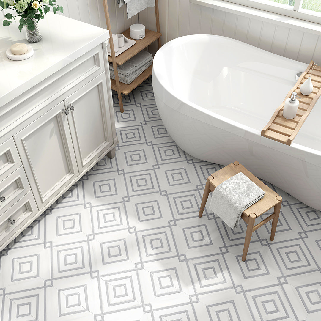 GLACIER - BOUTIQUE MOSAIC | BIANCO DOLOMITE | DULCET TILE – DULCET TILE INC