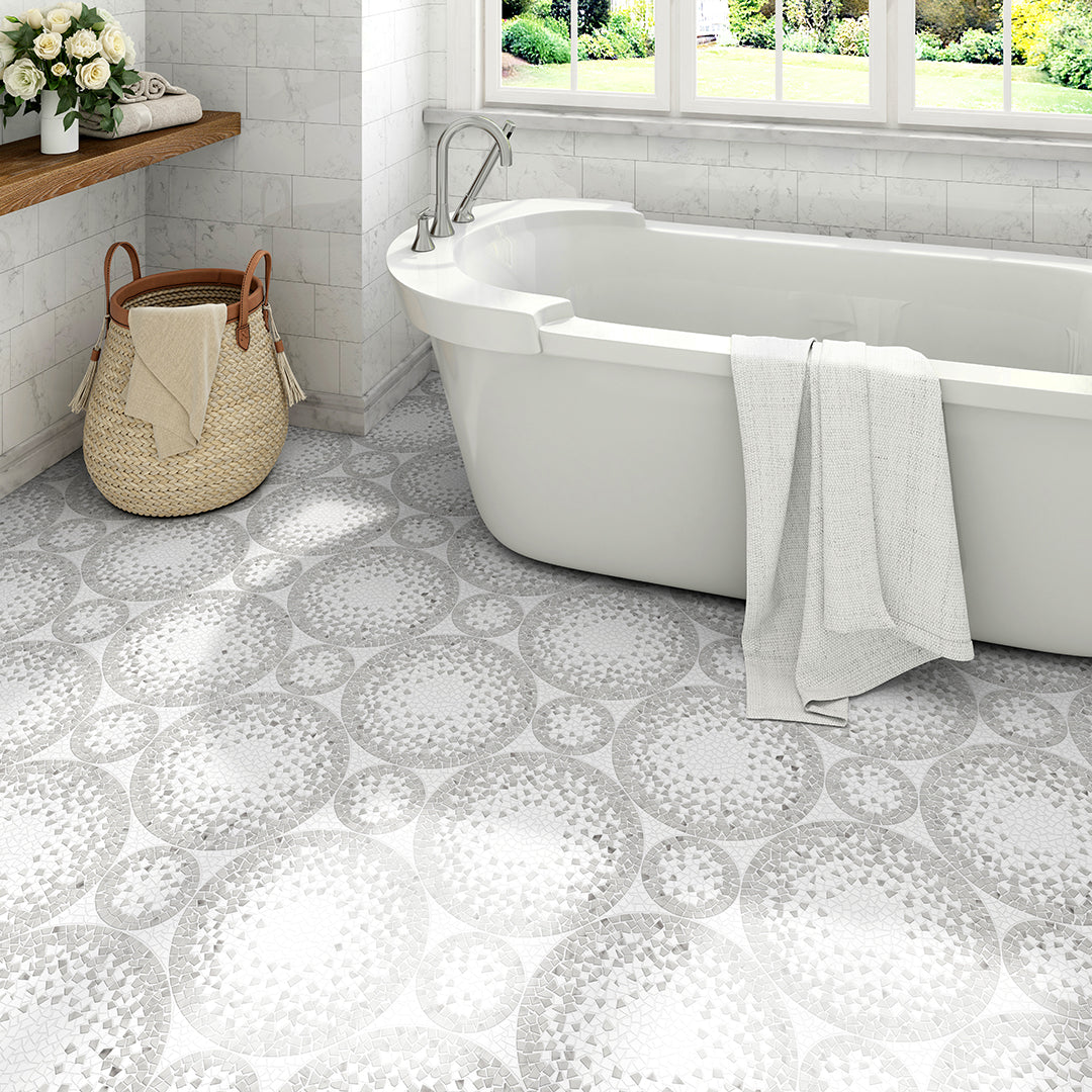 LEMURIA COOL - ARTISAN MOSAIC | WHITE THASSOS | CARRARA | DULCET TILE