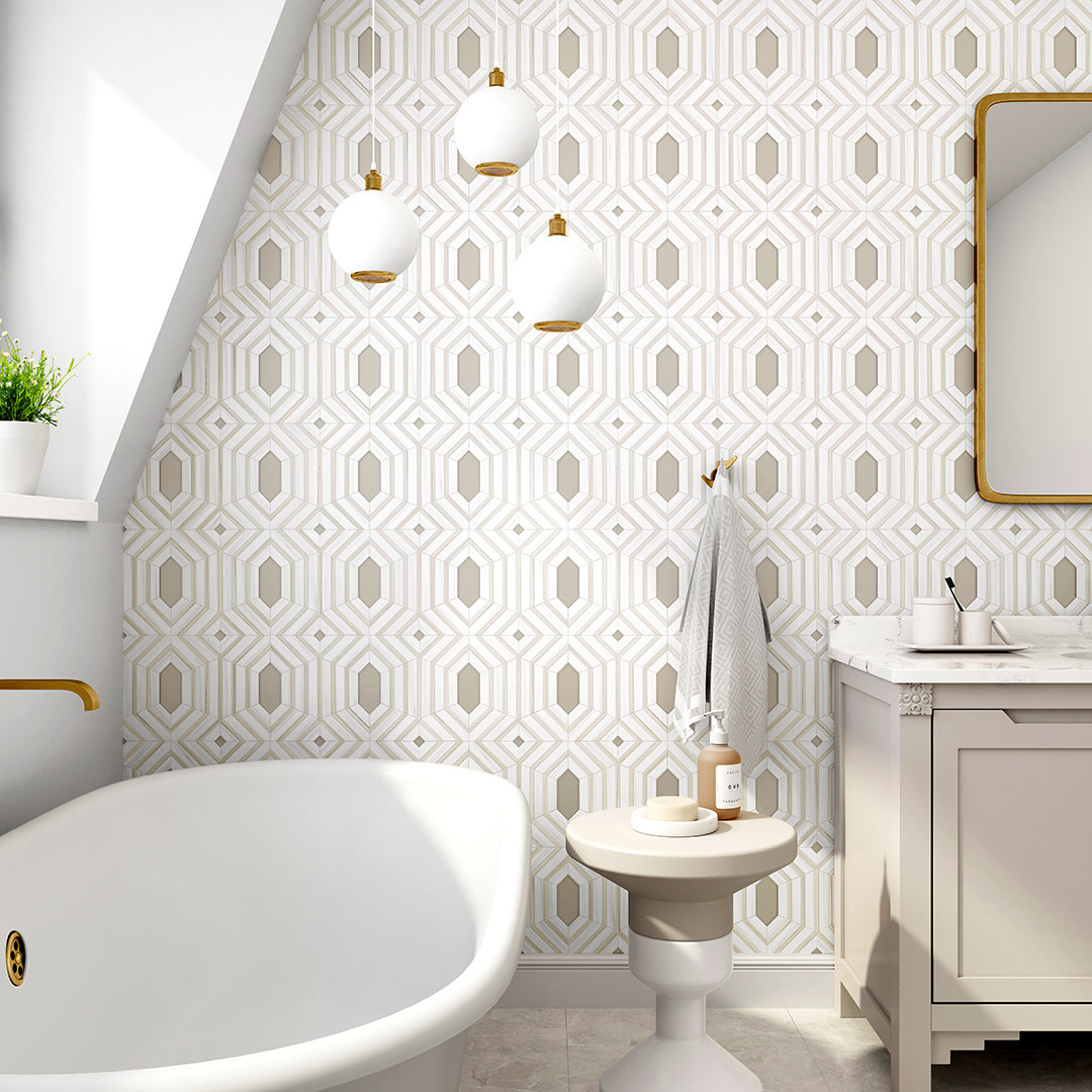 MAZE - BOUTIQUE MOSAIC | BIANCO DOLOMITE | ZEBRINO | DULCET TILE ...