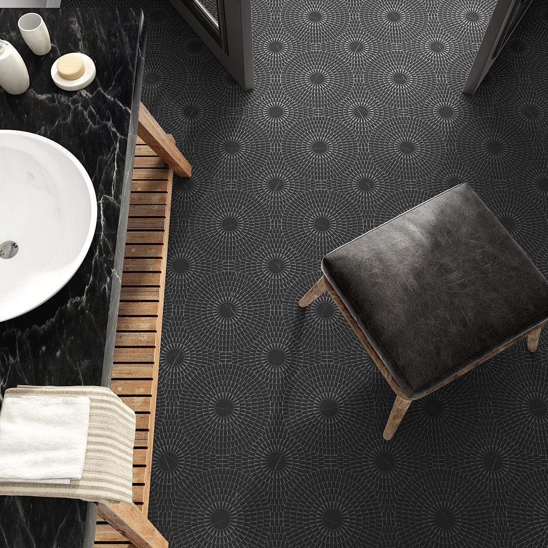 RIPPLE BLACK - BOUTIQUE MOSAIC | CHINA BLACK | DULCET TILE – DULCET ...